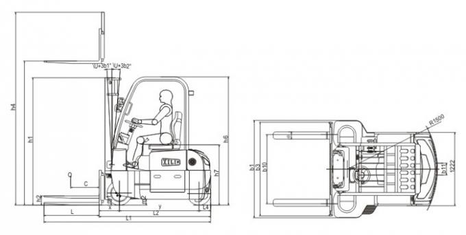 4 gerichtete elektrische Kapazität der Lager-Gabelstapler ...